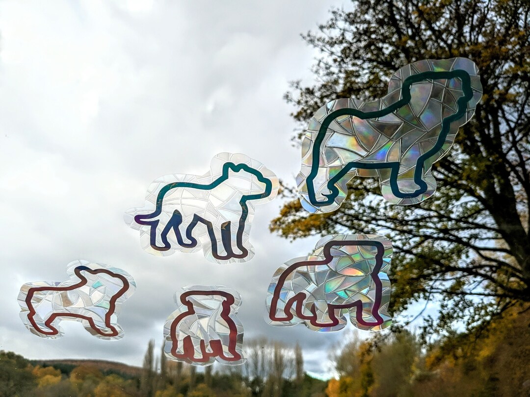 Rainbow Window Film Sun Catcher Sticker Dog,sun Catcher English Bulldog ...