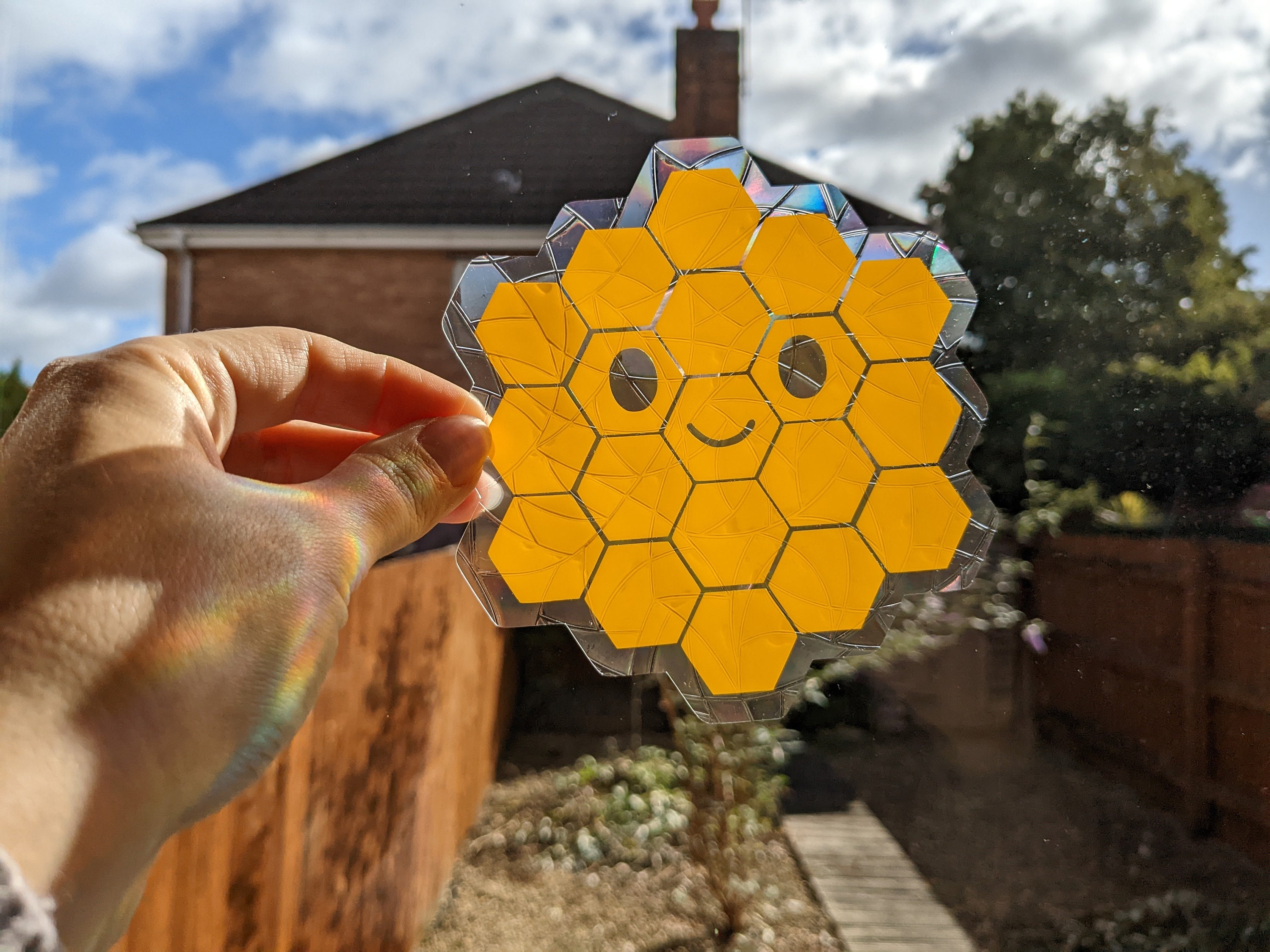 Honeycomb Suncatcher Sticker Window Film Rainbow Maker Sun - Etsy