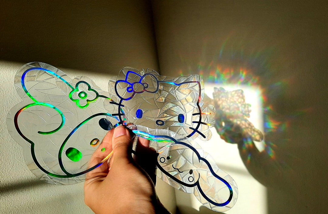 Cats Rainbow Suncatcher Stickers Pikachiu Hell Kitti Sanri - Etsy
