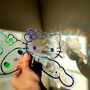 Cats Rainbow Suncatcher Stickers Pikachiu Hell Kitti Sanri Sonickk AC ...