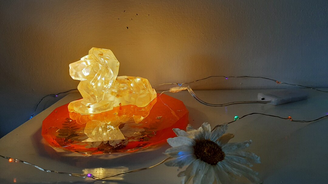 Resin Light up Lamp Iconic Lion Statuette Night Light.zodiac Leo Lion ...