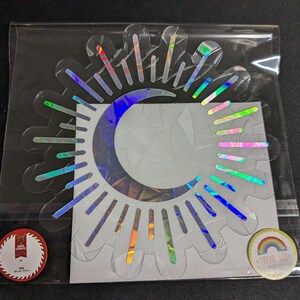Sunburst Crescent Moon Suncatcher Sticker Butterfly Phase Lunar ...