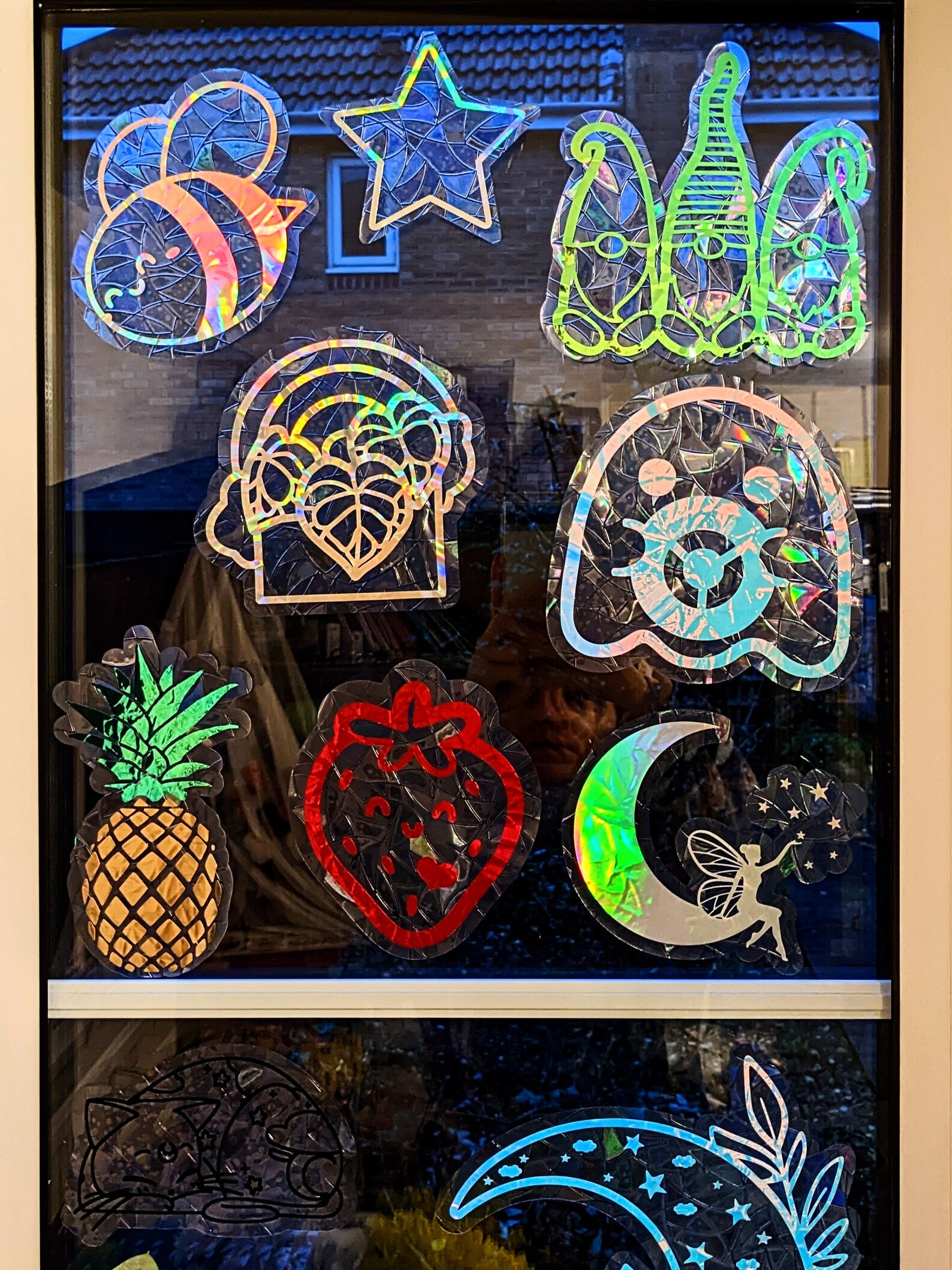 Pineapple Suncatcher Sticker Sun Catcher Rainbow Pineapple - Etsy