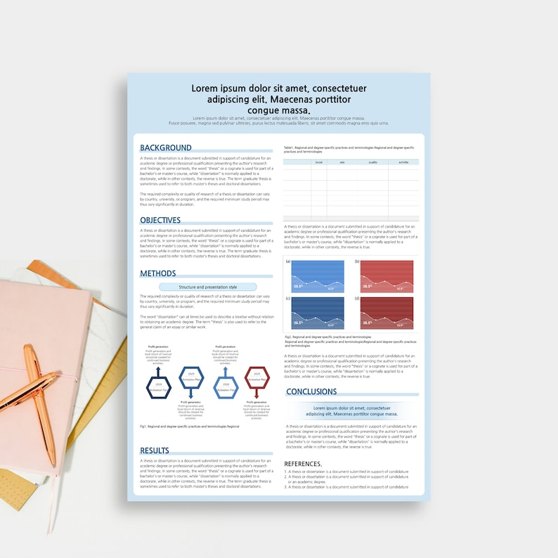 A0 Academic Poster Template: Scientific Research Powerpoint (portrait ...