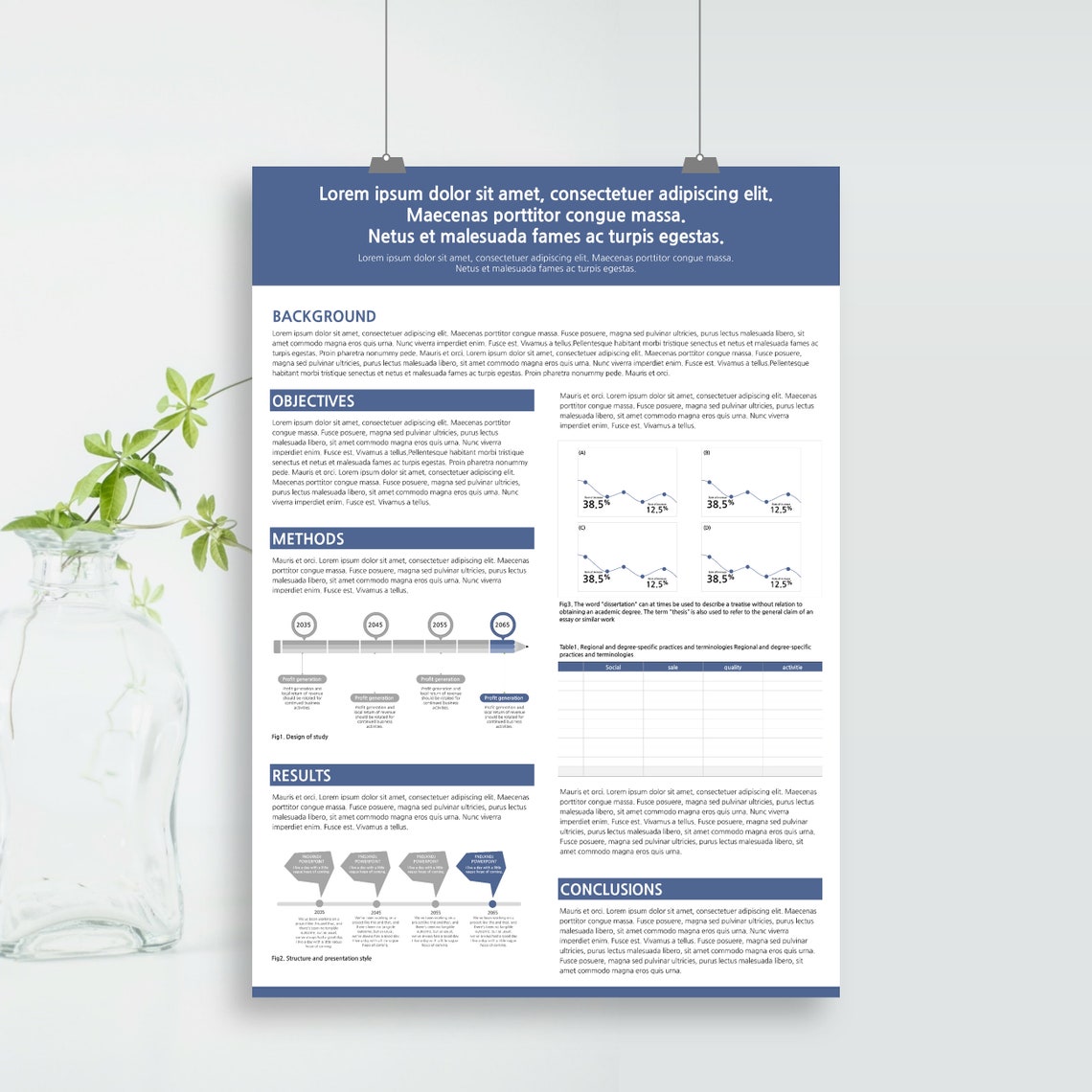 A0 Scientific Poster Template /attractive Academic Poster Template /MS ...