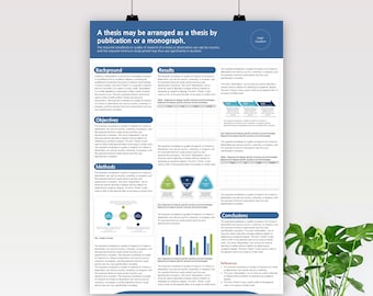Dark Blue Academic Poster Template A0, Powerpoint Template for ...