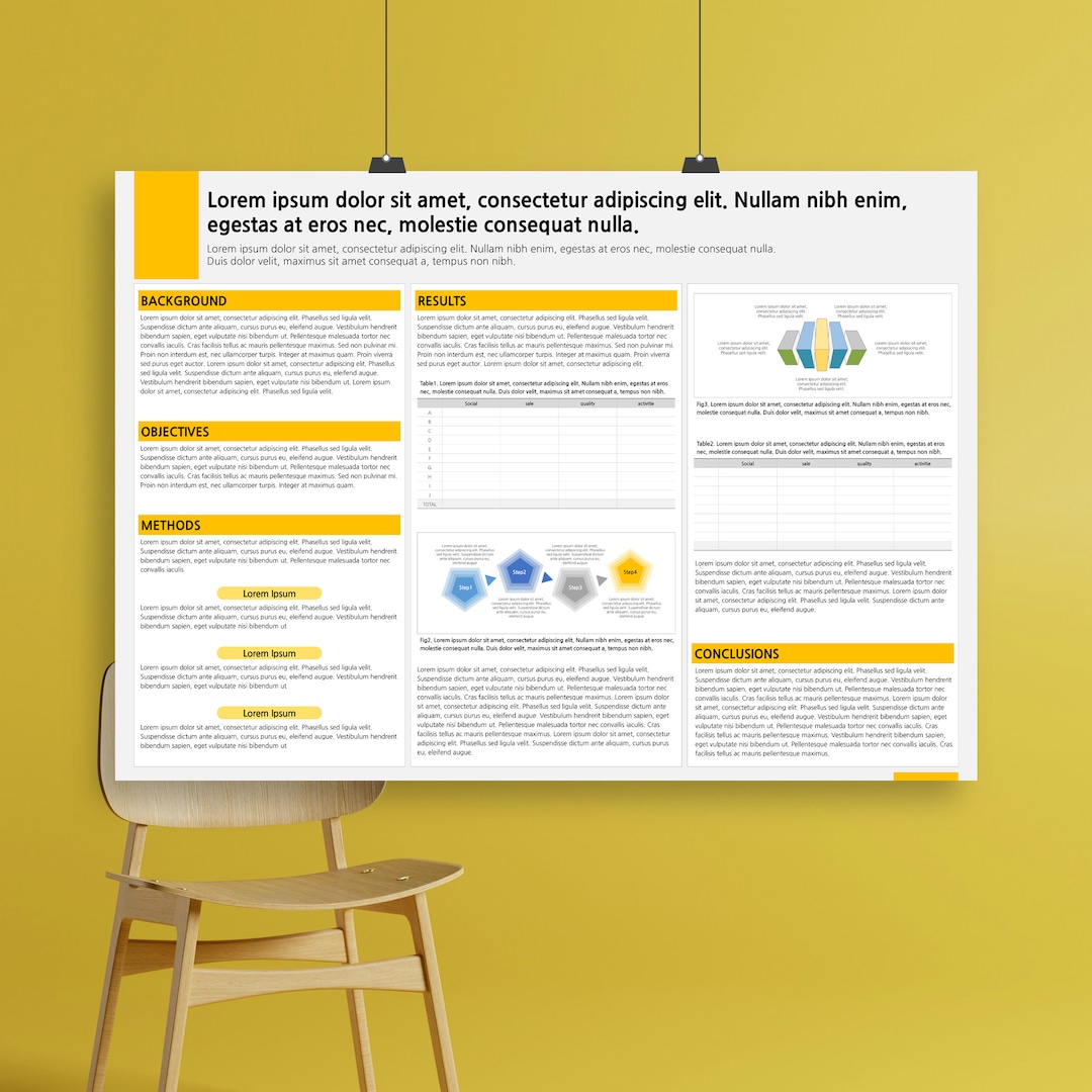 A0 Academic Poster Template: Scientific Research Powerpoint (PPTX) - Etsy