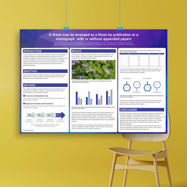 A0 Size Scientific Poster With a Nice Design// MS Powerpoint Template ...