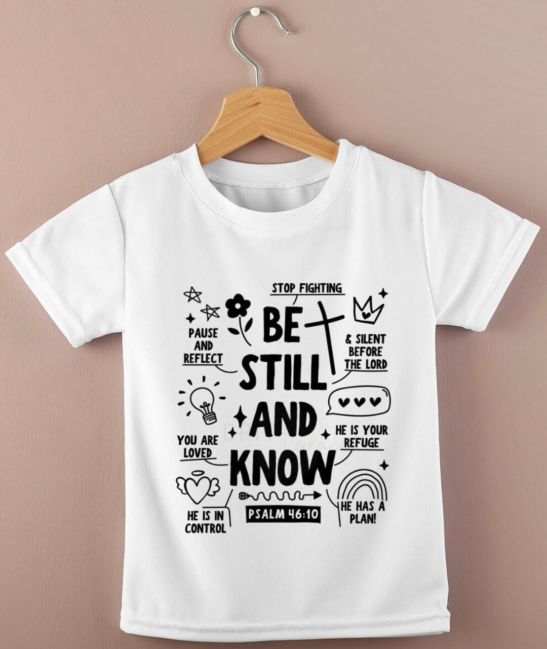 Be Still and Know Kids Graphic Shirt, Kids Christian Clothing, Grace ...