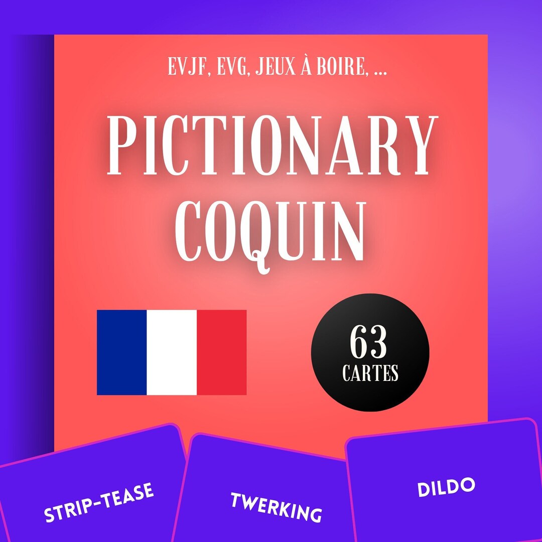 Naughty Pictionary Game for Adults in French EVJG, EVG, Drinking Game ...