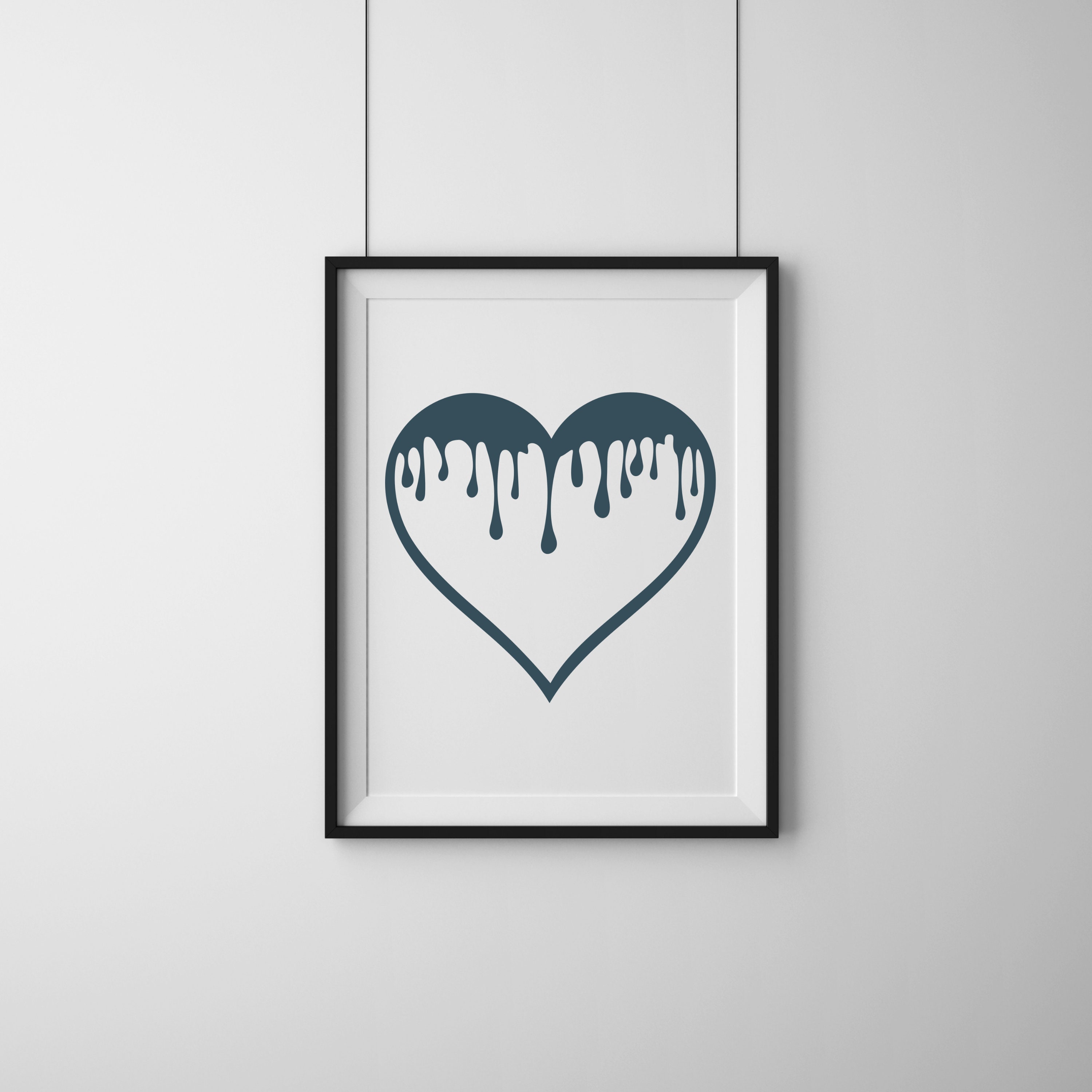 SVG File Digital Download Heart Drops Dripping Heart Melting Heart ...
