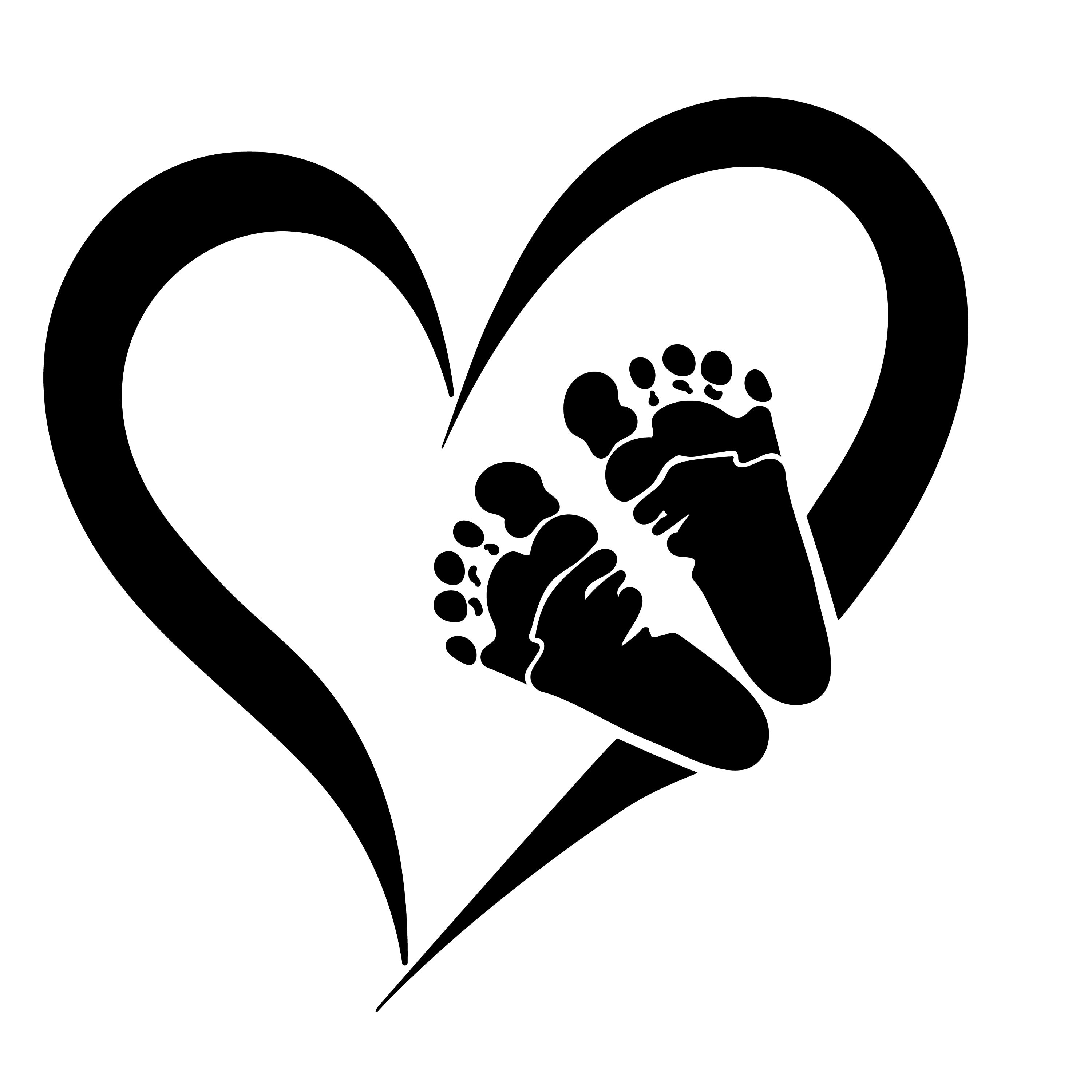 Heart Baby Feet SVG Instant Digital Download Foot PNG JPG Files for ...