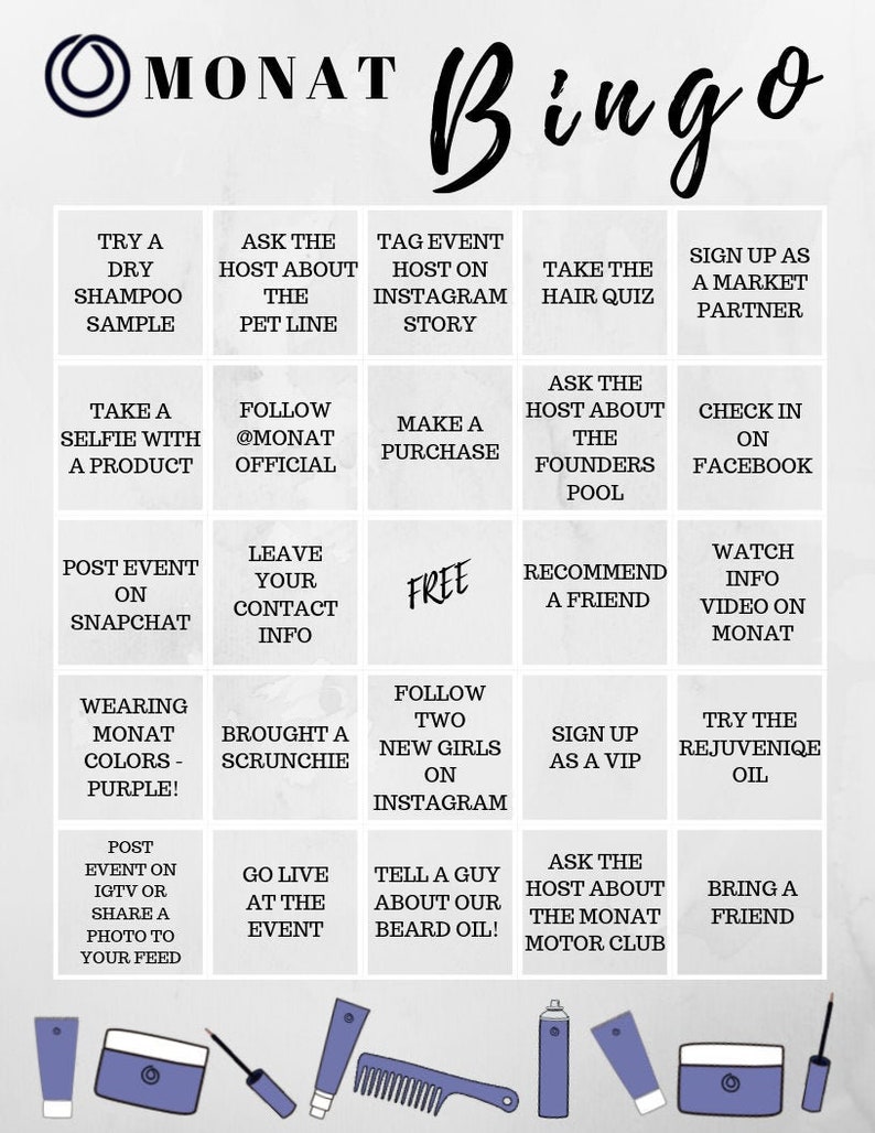 Monat Bingo Cards Digital Download - Etsy