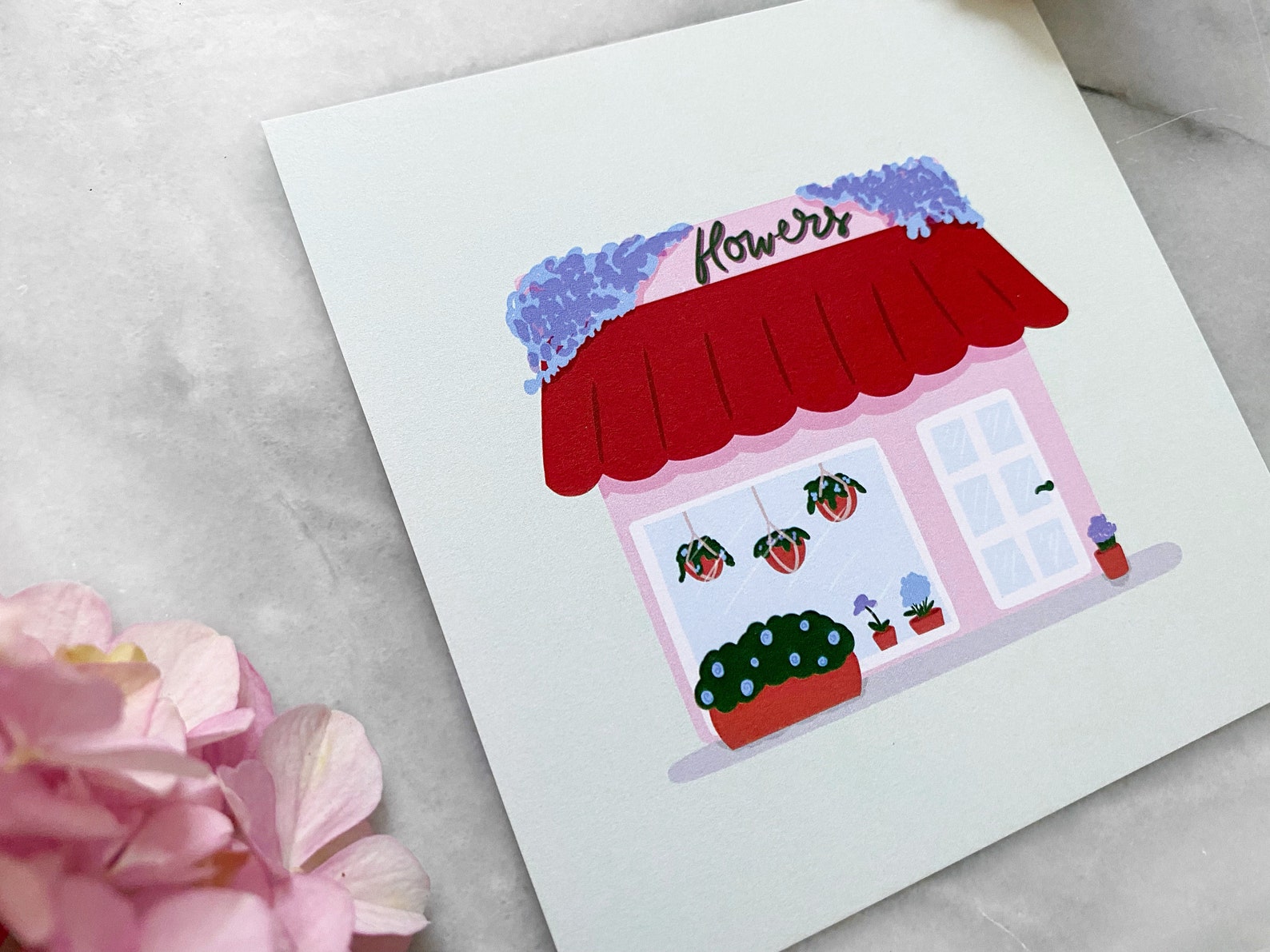 Flower Shop 5x5 Art Print Small Print - Etsy