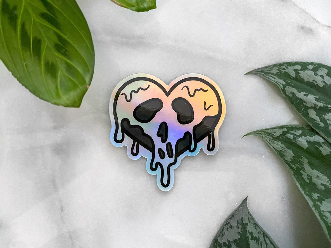 Holographic Poisoned Heart Vinyl Sticker | Waterproof Dripping Heart ...