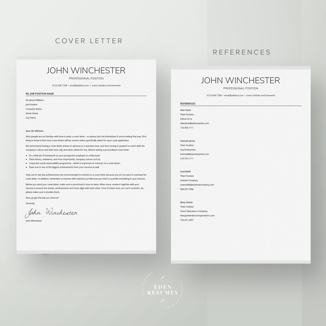 Resume Template Google Docs, Google Docs Resume + Cover Letter ...