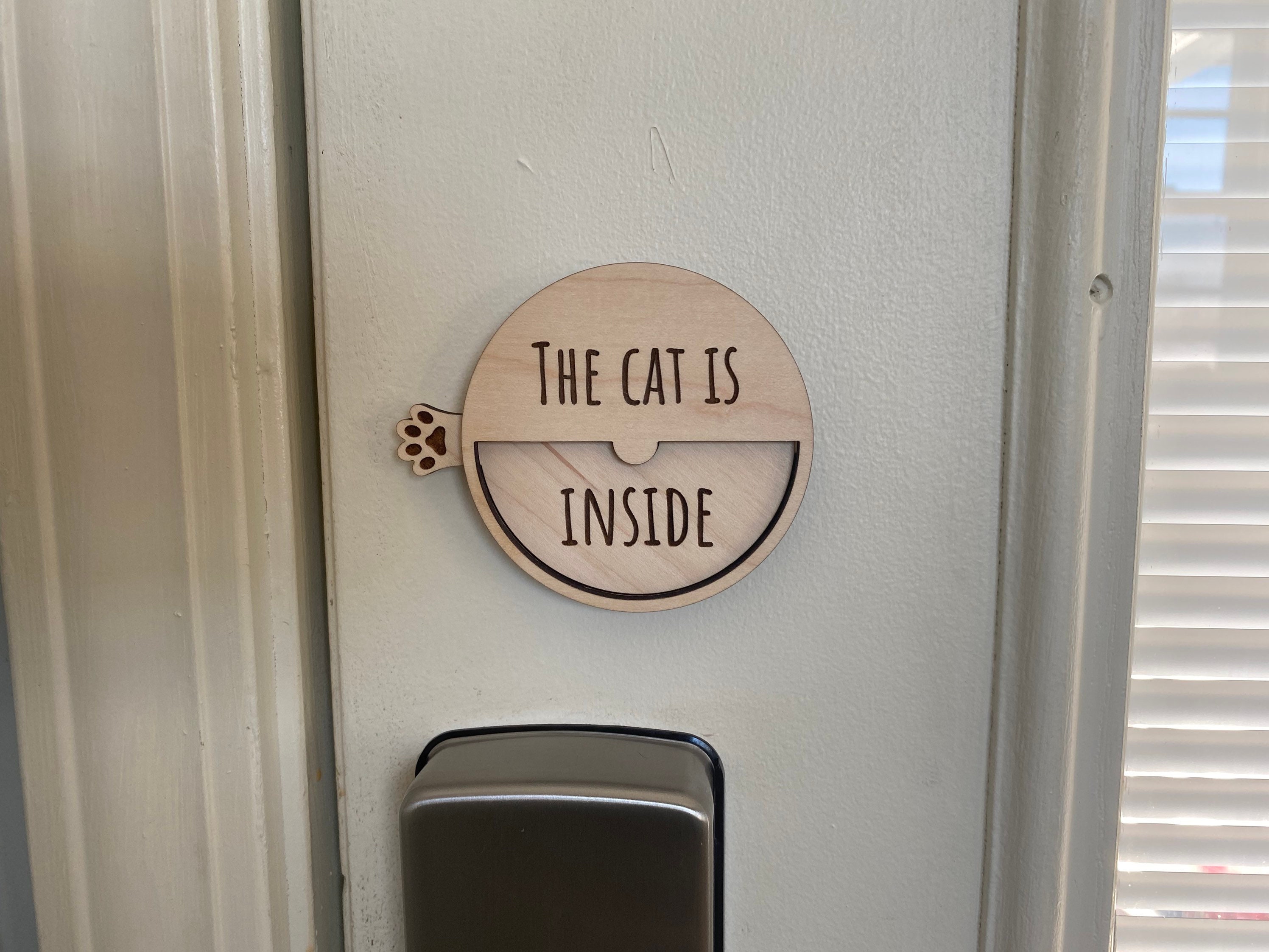 The Cat is Inside/outside Door Magnet Wood Pet Reminders - Etsy