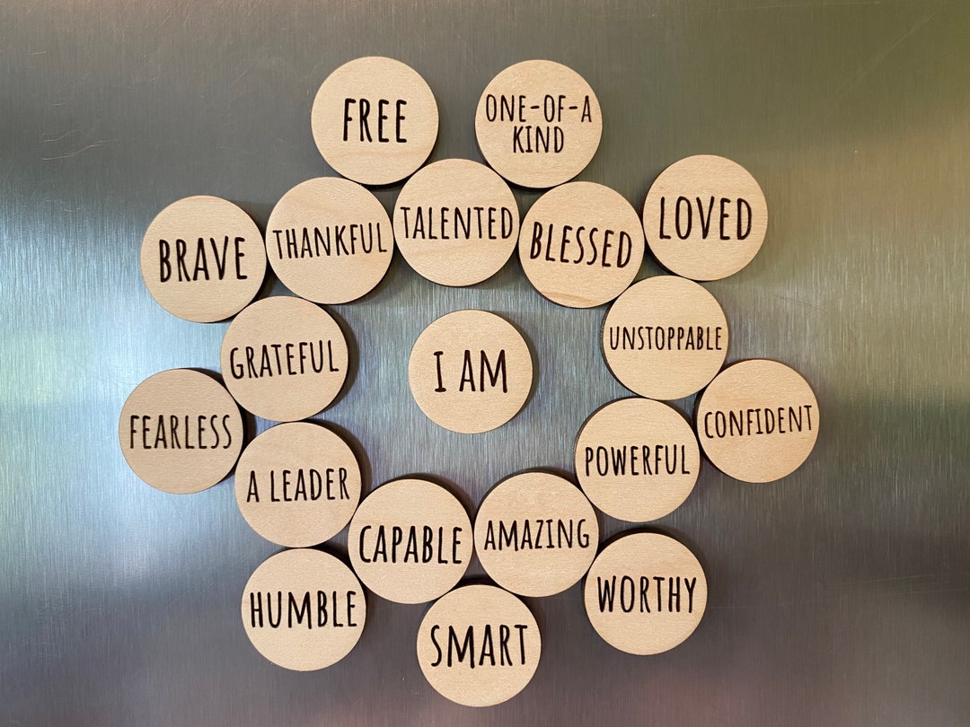 Positive Affirmation Wood Refrigerator Magnets - Mom Self Love ...