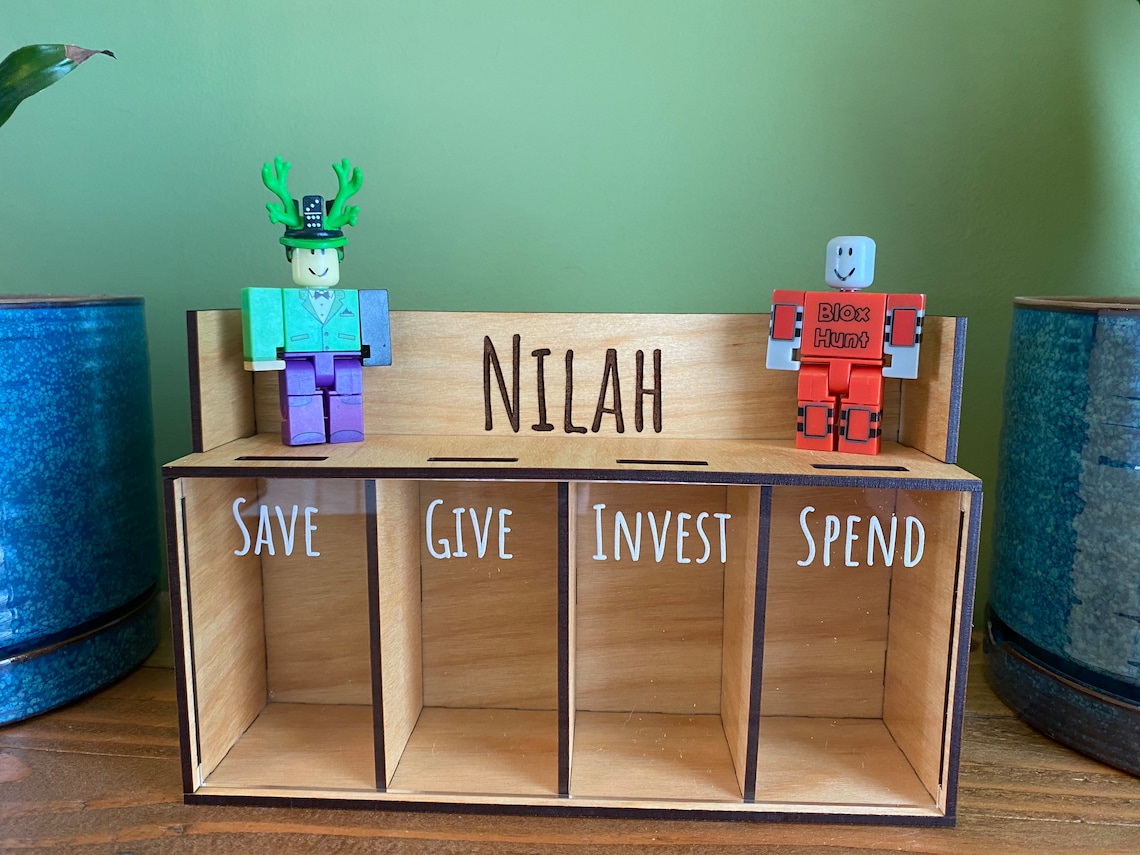 Save Give Invest Spend Money Bank Custom Personalized Name - Etsy