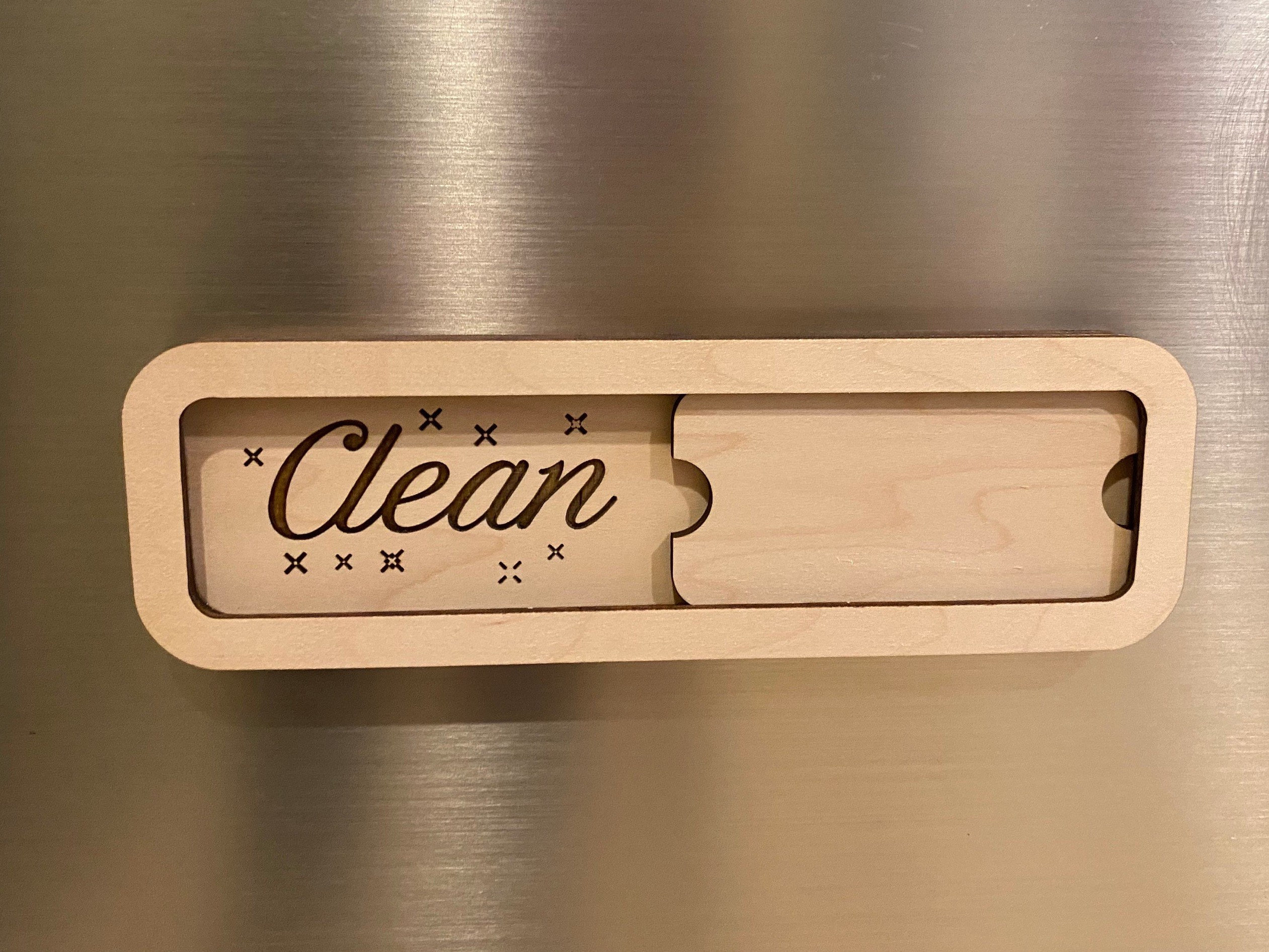 Sliding Dishwasher Magnet - Clean/dirty Wood Kitchen Decor - Laser Cut ...