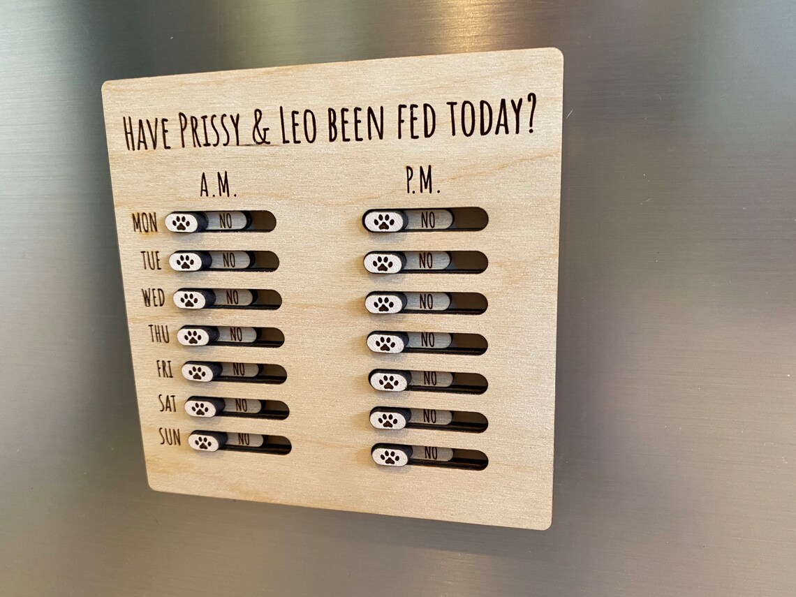 Custom Cat Feeding/medicine Tracker Pet Reminder Supplies - Etsy