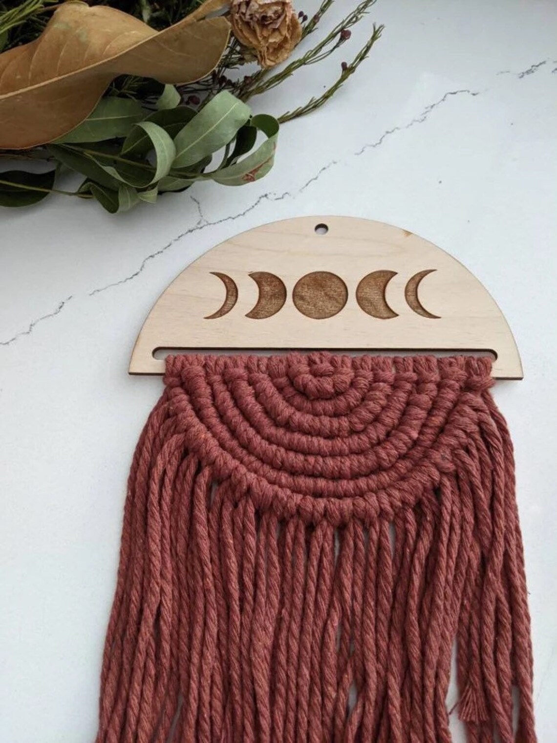 Moon Phases Wood Macrame Frame Laser Cut Board Fiber Art - Etsy
