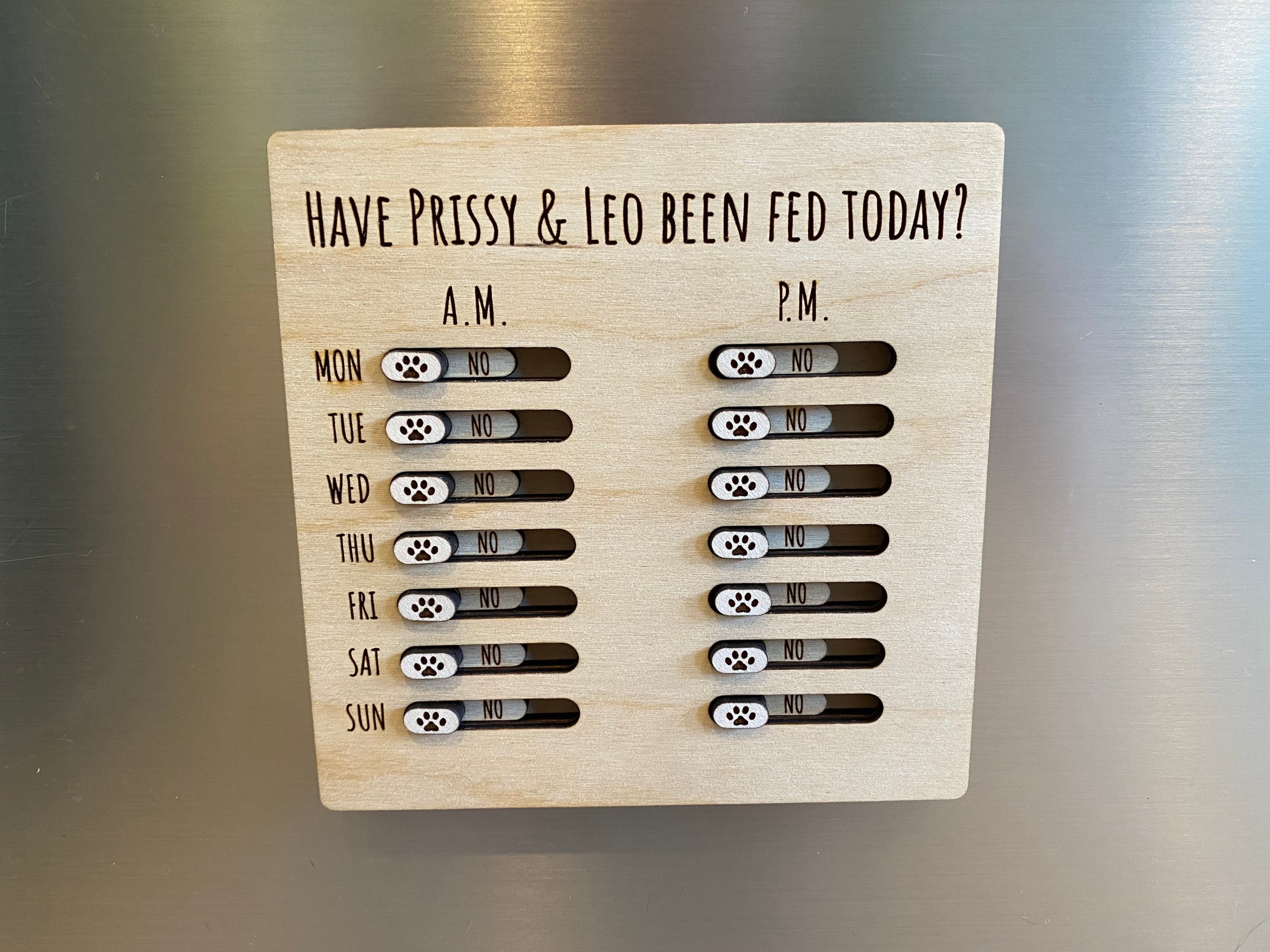 Custom Cat Feeding/medicine Tracker Pet Reminder Supplies - Etsy