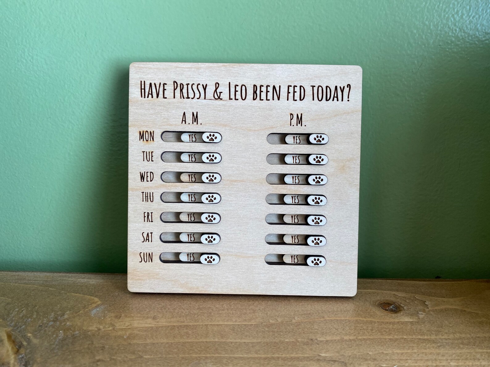 Custom Cat Feeding/medicine Tracker Pet Reminder Supplies - Etsy