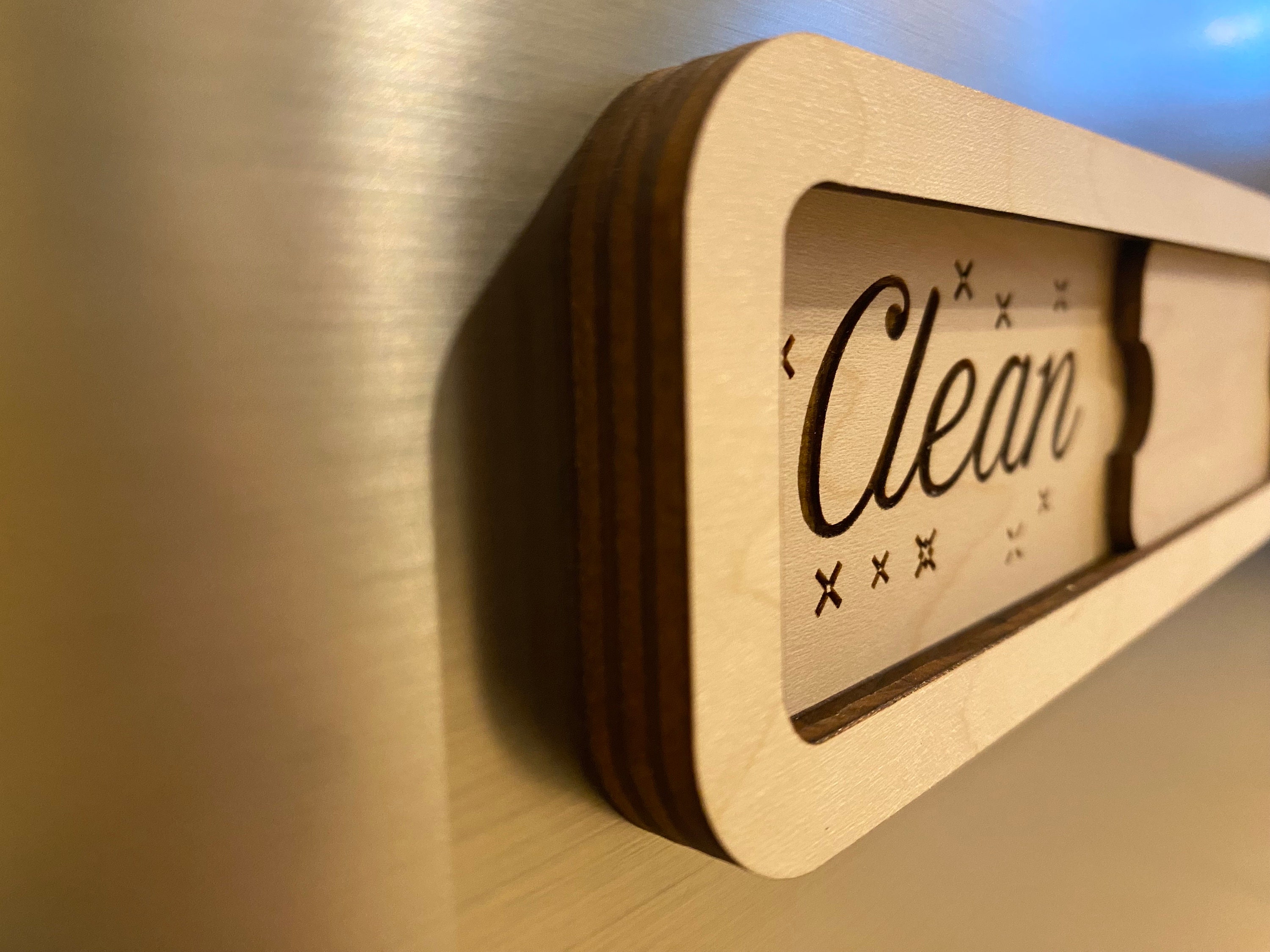 Sliding Dishwasher Magnet - Clean/dirty Wood Kitchen Decor - Laser Cut ...
