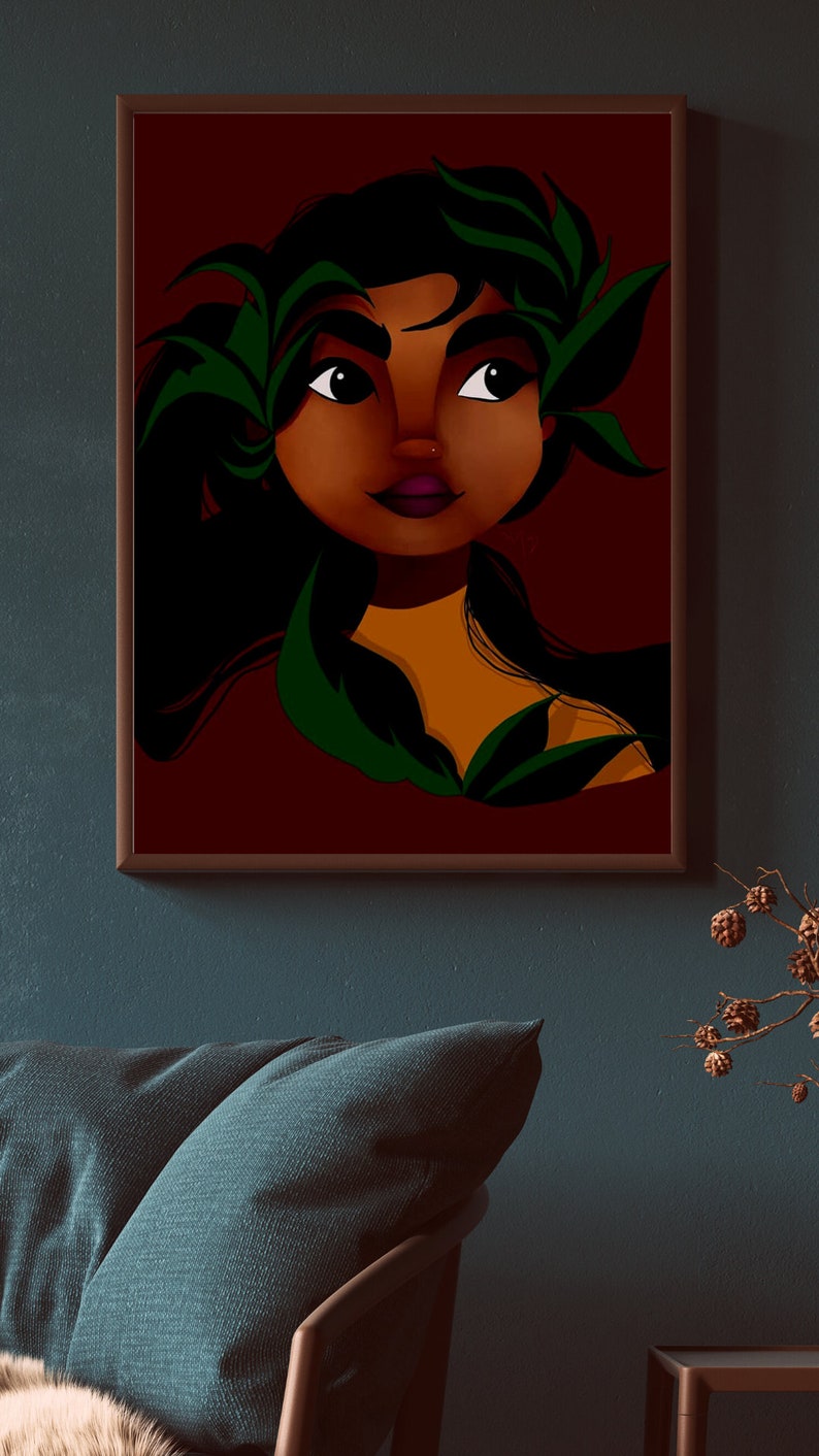 Floral Girl Art Print - Etsy