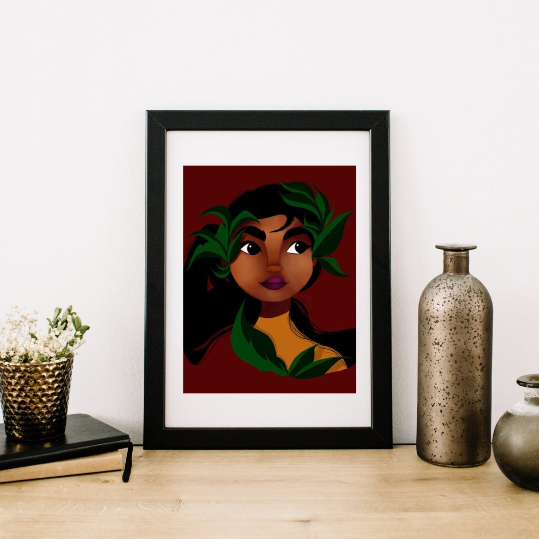 Floral Girl Art Print - Etsy