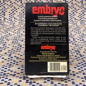 Embryo Movie Novelization Louis Charbonneau Vintage Paperback Book ...