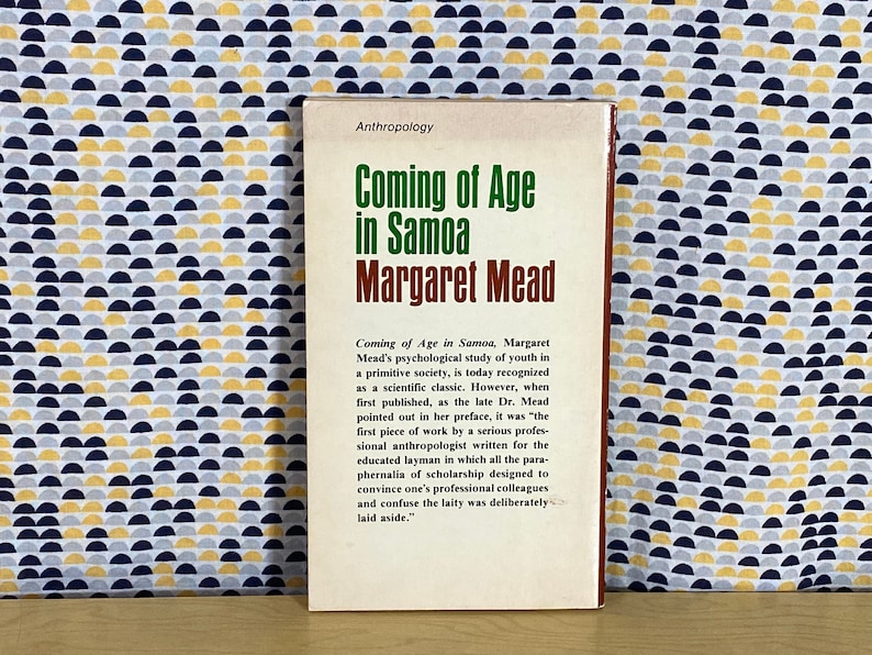 Coming of Age in Samoa Margaret Mead Vintage Paperback - Etsy
