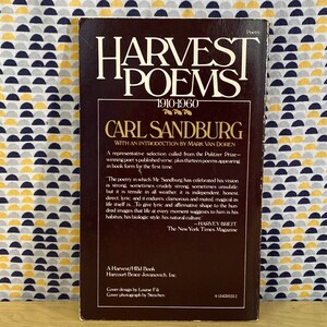 Harvest Poems Carl Sandburg 1910-1960 Vintage Paperback | Etsy