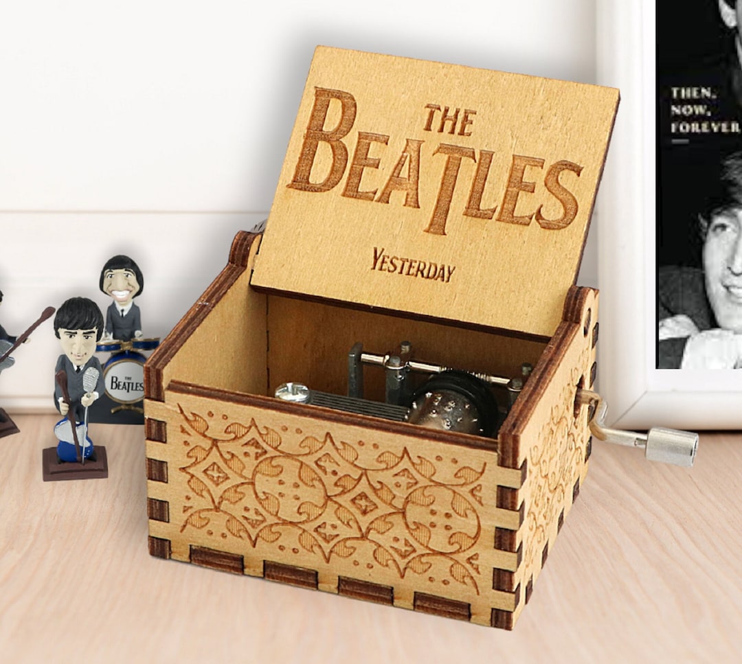 The Beatles Music Box ' YESTERDAY ' Song Music Chest Wooden Engraved ...