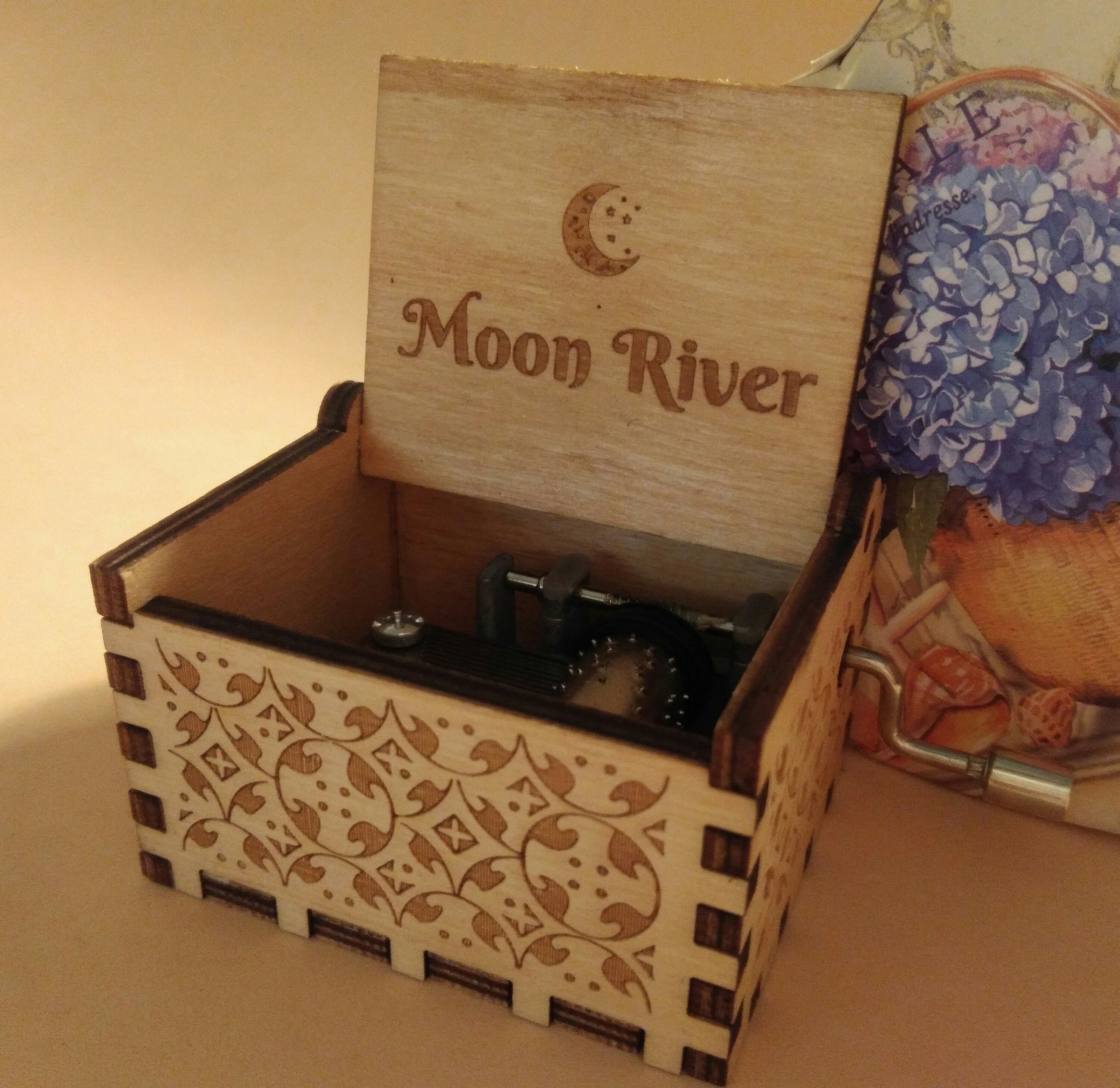 Moon River Music Box Theme Music Chest Wooden Engraved - Etsy