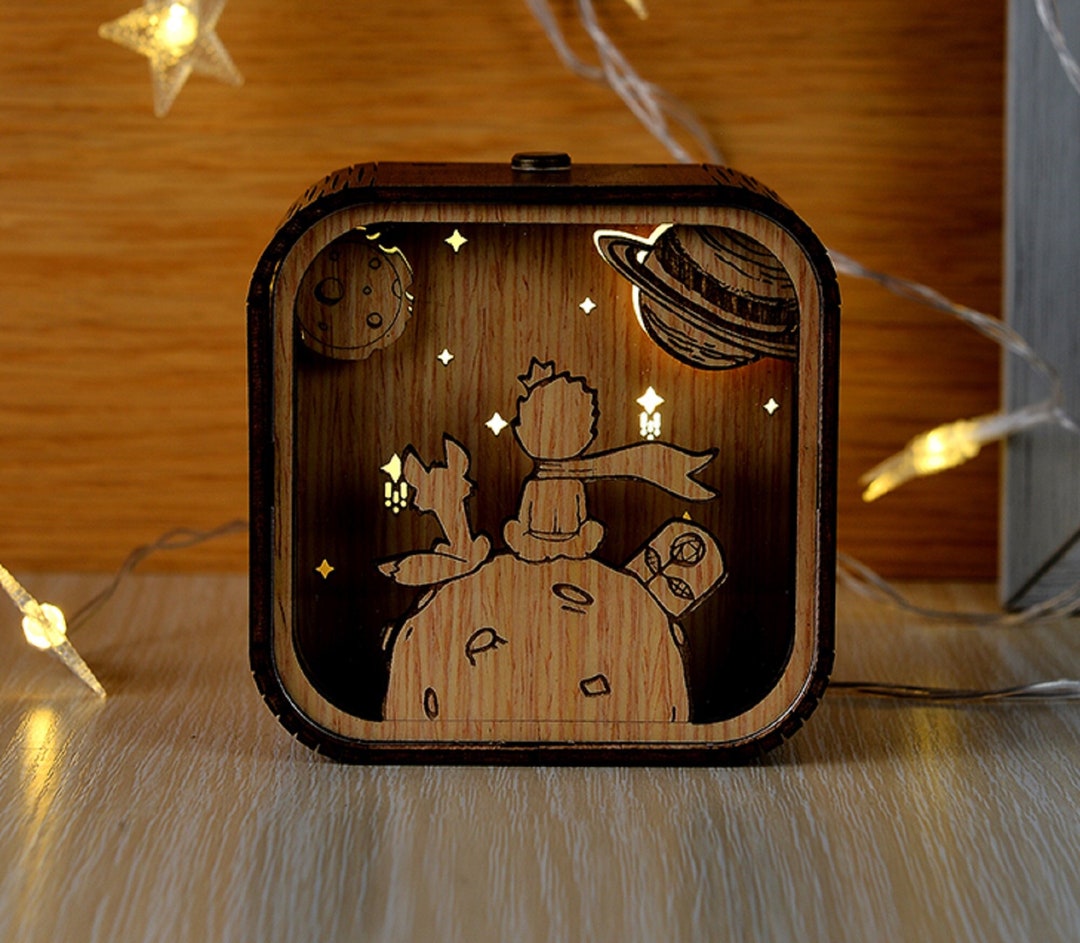 The Little Prince Music Box 3D Light LED Fly to the Moon and Twinkle ...