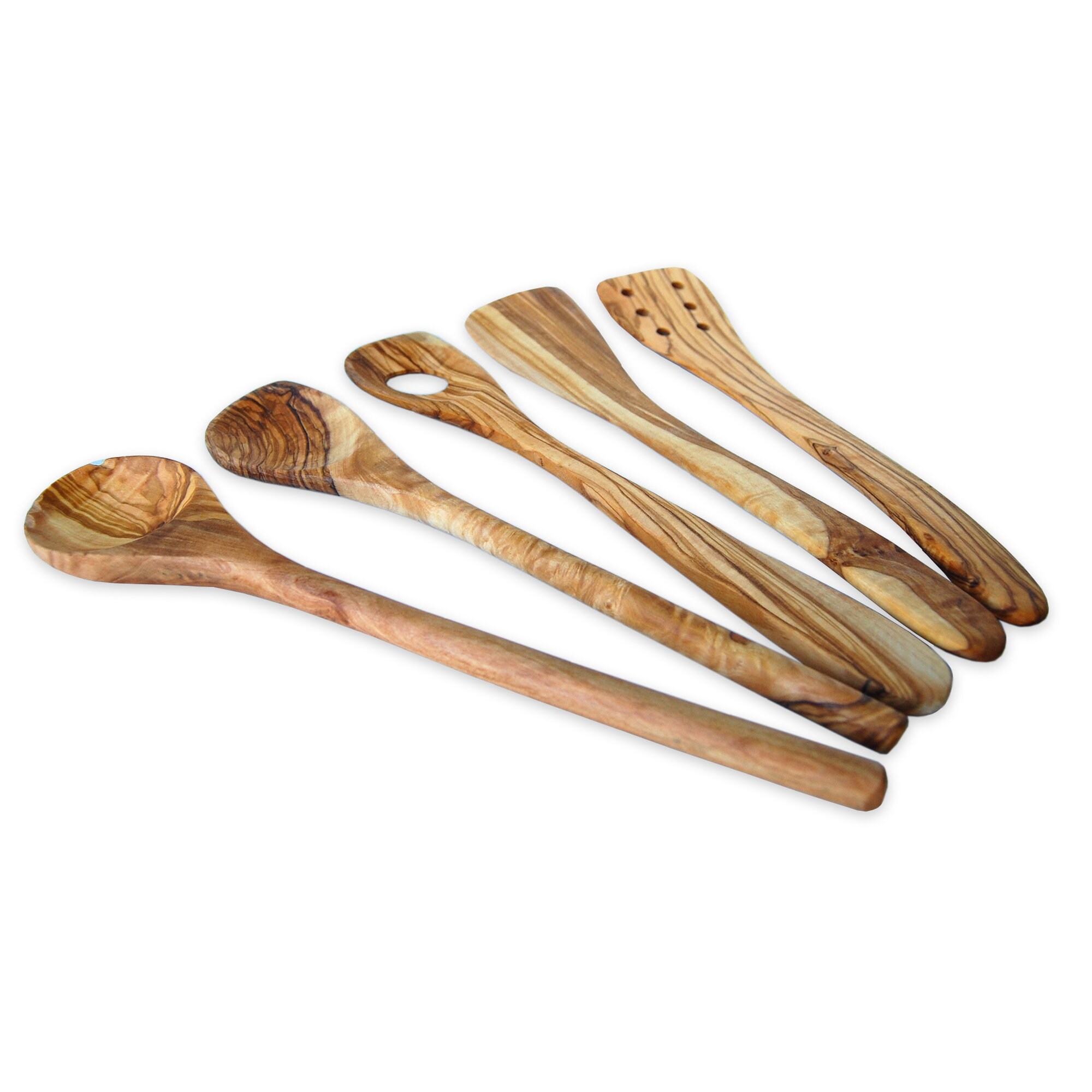 Set of 5 Cooking Spoons MIX Made of Olive Wood Kitchen - Etsy