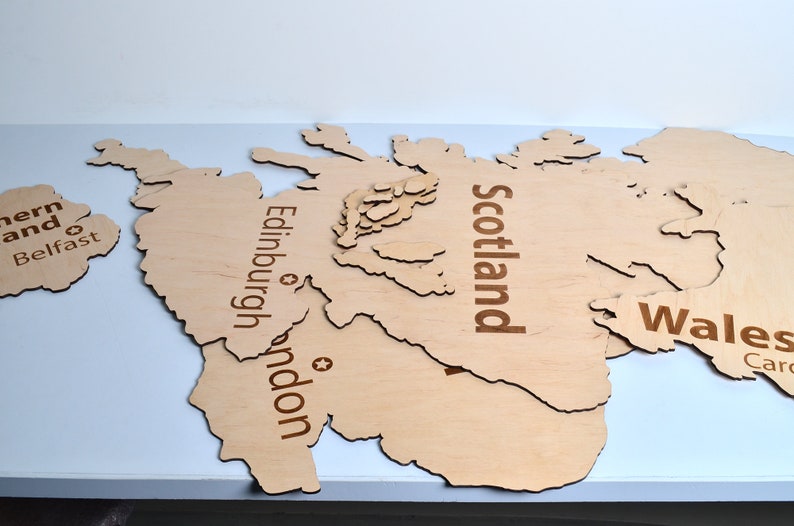 Big Wall Map of Great Britain SVG DXF British Isles Wooden - Etsy
