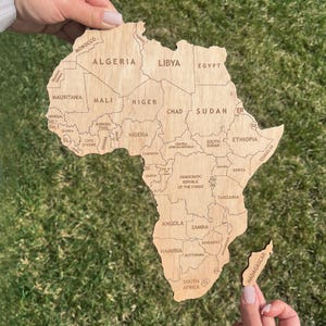 Map of Africa With Countries SVG DXF CDR Ai | Laser Cut Files | 12x12 ...