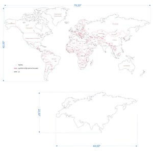 World Political Map With Countries SVG DXF EPS, Vector Files of Laser ...
