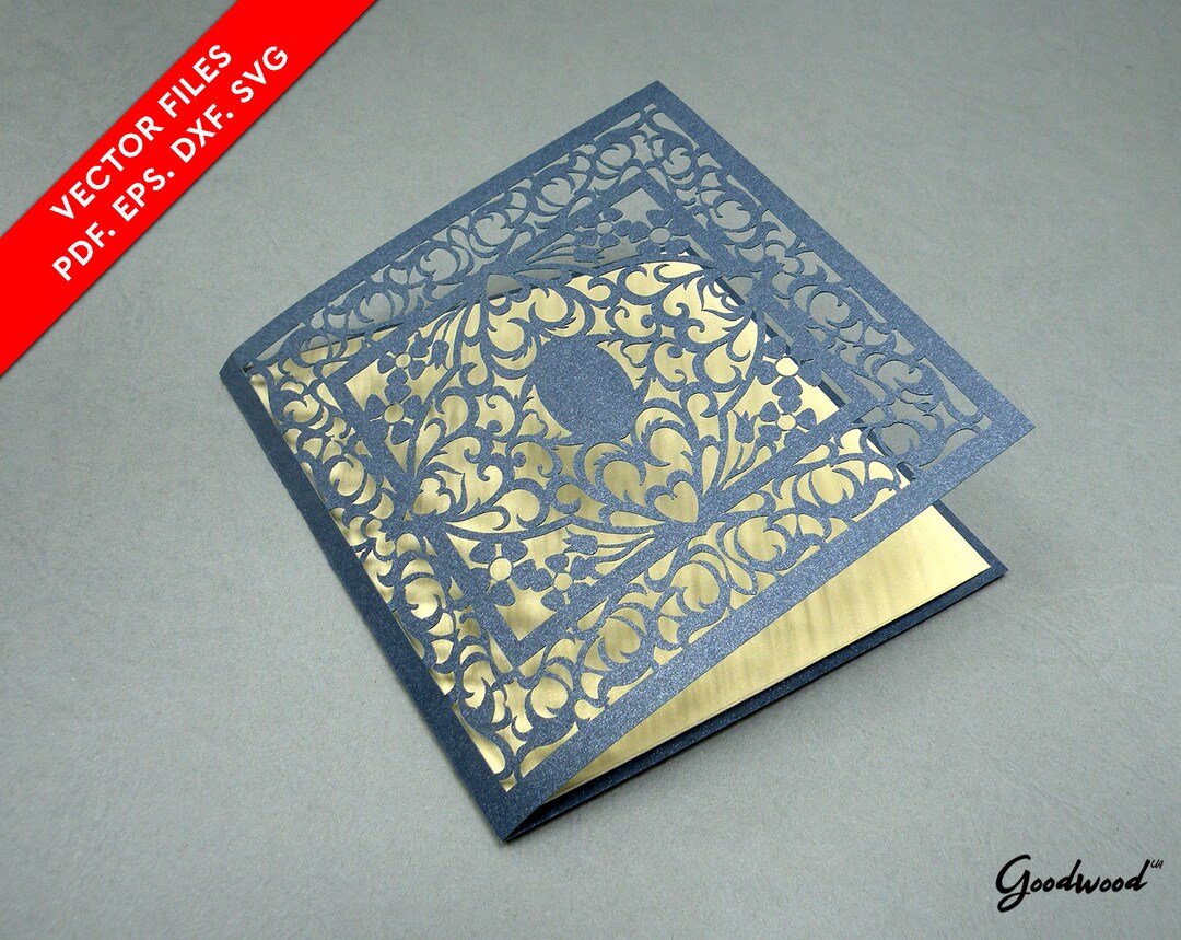 Ornamental Laser Cut SVG DXF Cdr EPS, Wedding Invitation 5x5, Greeting ...