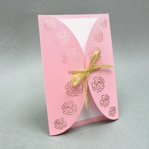 Rose Card Template SVG | Laser Cut Files DXF EPS | Wedding Invitation ...