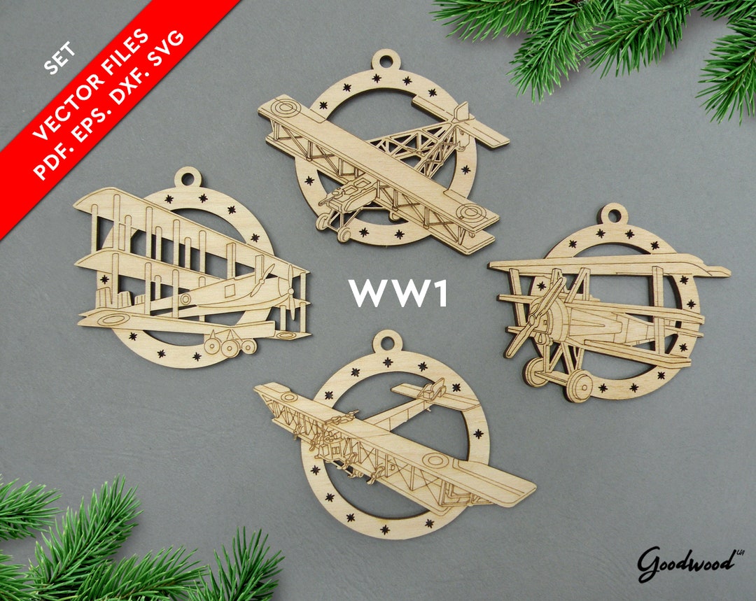 Aircraft SVG, Laser Cut Files DXF Pdf EPS, Bombers Fighters, 1 World ...