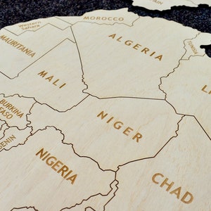 World Map With Countries SVG DXF EPS, Wood Wall Art, Laser Cut File ...