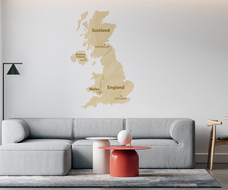 Big Wall Map of Great Britain SVG DXF British Isles Wooden - Etsy