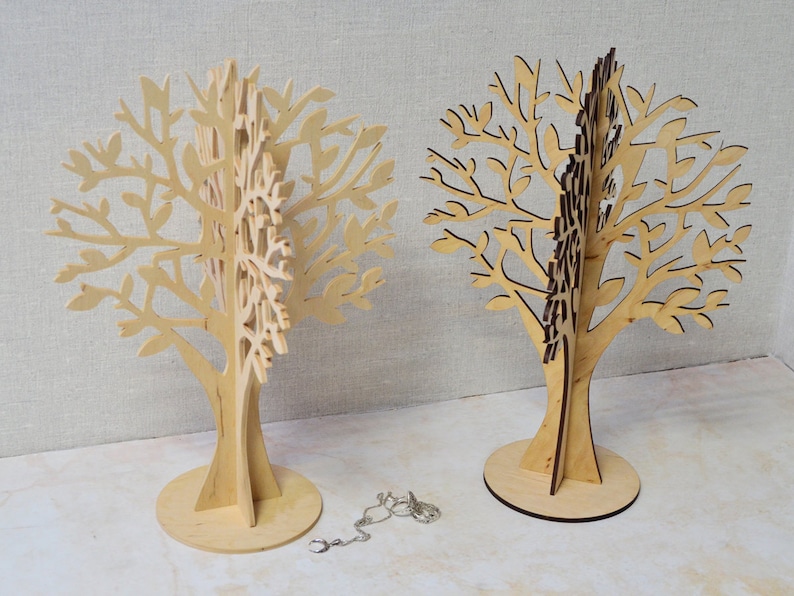 Jewelry Tree Holder SVG DXF, Wooden Earring Necklace Stand, Jewelry ...