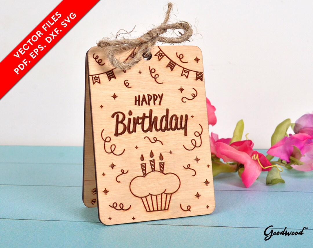 Alles Gute zum Geburtstag Karte SVG DXF EPS Holz Grußkarte - Etsy.de