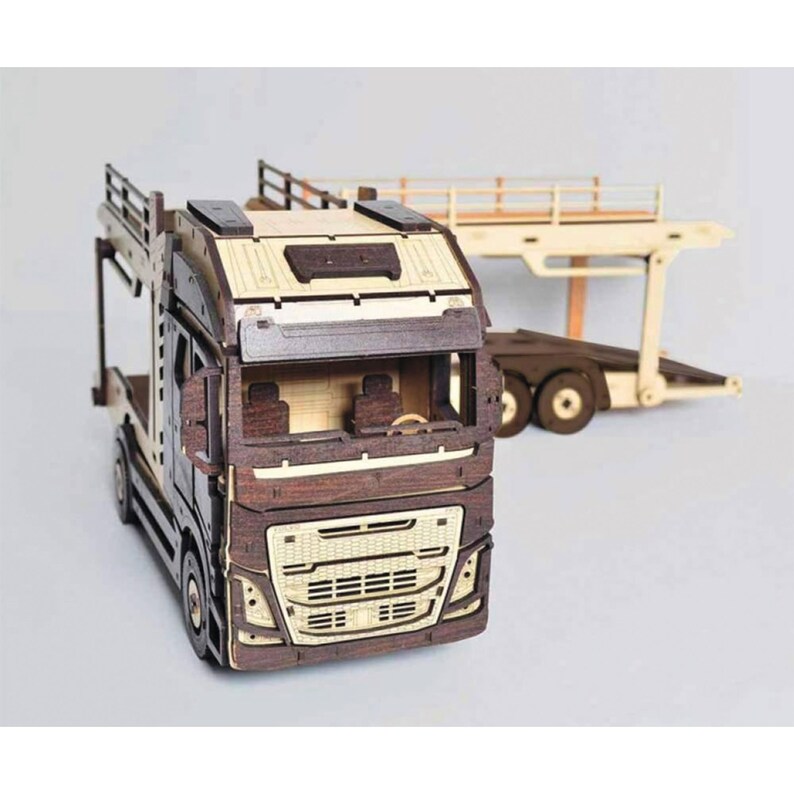 Car Transporter 3DBRT Wood Model 3D Constructor Kit Wood - Etsy