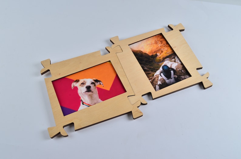 Puzzle Photo Frame SVG DXF Eps Set of 3 CNC Picture Frames - Etsy
